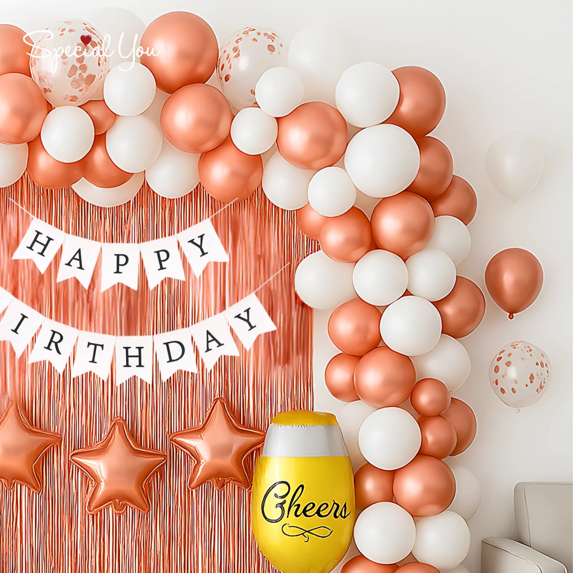 Rose Cheers Party Decor